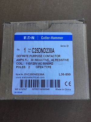 CUTLER HAMMER C25DND230A DEFINITE PURPOSE CONTACTOR | eBay