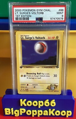 Pokemon Gym Challenge 2000 Lt Surge's Voltorb 1st Edition PSA 9 #86 ...