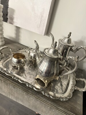 Vintage ONEIDA Silverplate complete 5 Piece Coffee/Tea Service Set | eBay
