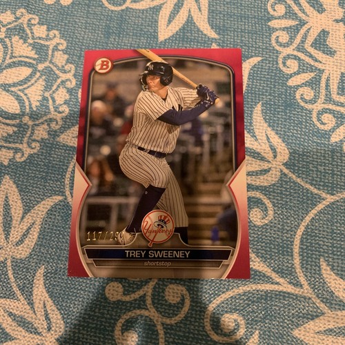 2023 Bowman Trey Sweeney Fuschia Parallel /299 Card #BP-119 New York ...