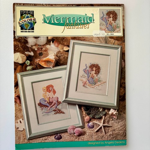 Mermaid Fantasies Counted Cross Stitch Color Chart Angela Deakins VTG ...