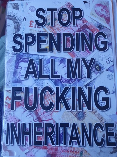 Funny Greeting Cards Stop Spending All My F*cking Inheritance Joke Rude ...