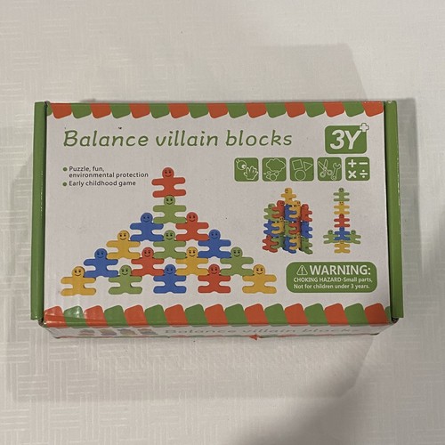 Wooden Balance Villain Building Blocks 16 Piece (4 of Each Color ...