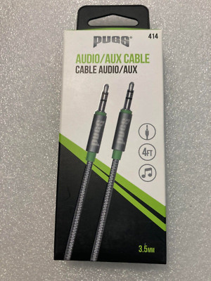 Pugs Audio/Aux Cable 3.5mm Audio Plug 4 Foot Length - Silver | eBay