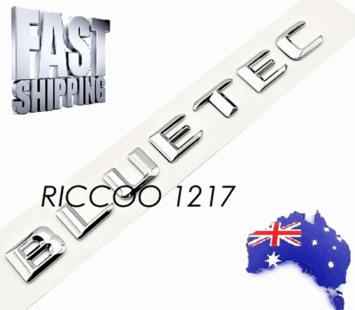 rear Bluetec badge for Mercedes Benz chrome 17 x 1.5cm rounded letters ...