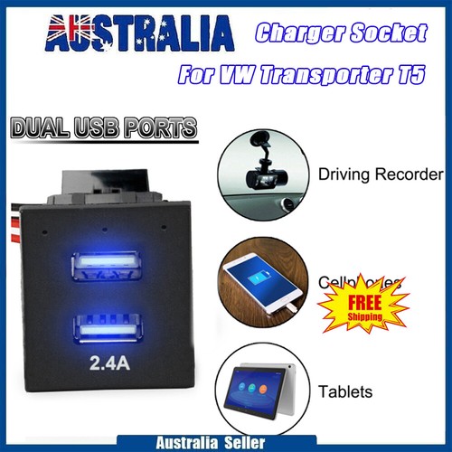 Car USB Dual Charger 5V 2.1A 2 Ports Light Phone Socket For VW ...