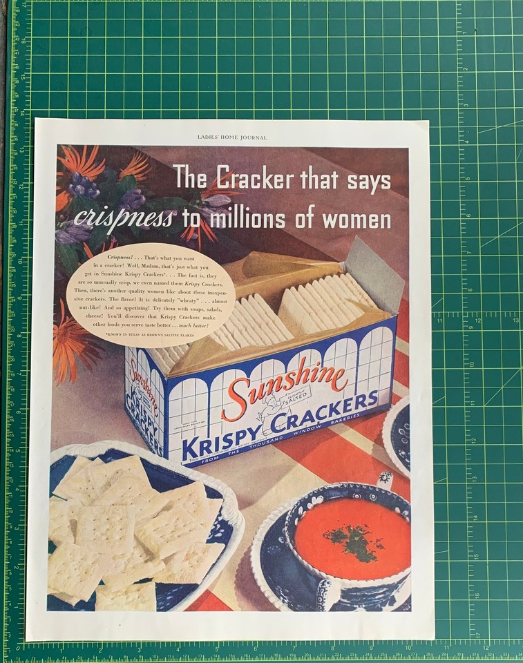 Vintage 1935 Sunshine Crackers Print Ad | eBay