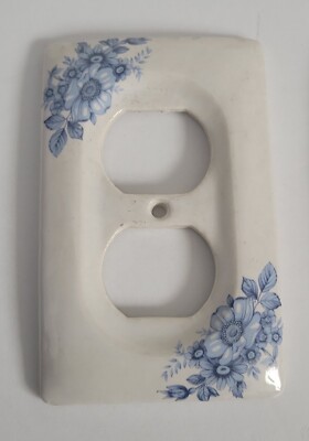 Vintage Ceramic Blue Rose Outlet Cover One | eBay