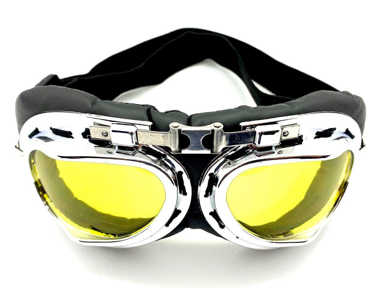 RETRO Style MOTORCYCLE Night Riding Padded Protective GOGGLES Fit Over ...