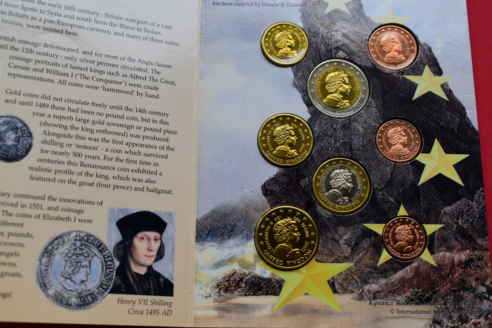 UNITED KINGDOM 2002 SET EURO SPECIMEN PATTERN ESSAI PROTOTYPE 50 GREAT ...