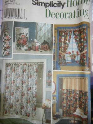Simplicity Sewing Pattern 7582 Bathroom Accessories Curtains | eBay