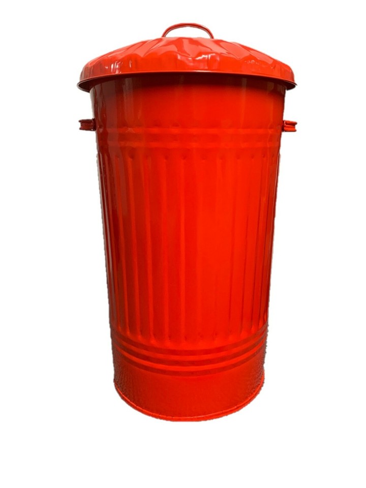 45L SLIM COLOURED METAL BIN WASTE BIN RETRO VINTAGE DUSTBIN HORSE PET ...