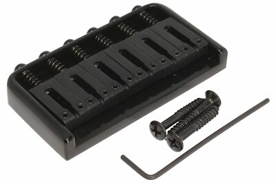 String Thru Fixed Bridge w/ Steel Saddles, Hard Tail Guitar Bridge ...