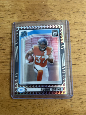 AUDRIC ESTIME 2024 Donruss Rated Rookie case hit Football Emoji Optic ...