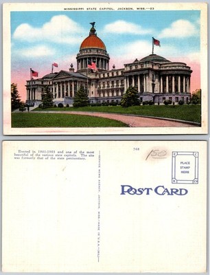 Mississippi State Capitol Jackson MS Postcard | eBay UK