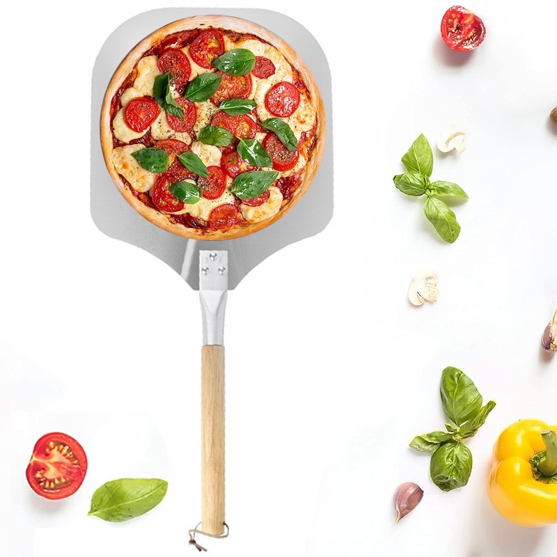 12inch Aluminium Pizza Peel Removable Wooden Handle Bakers Paddle ...
