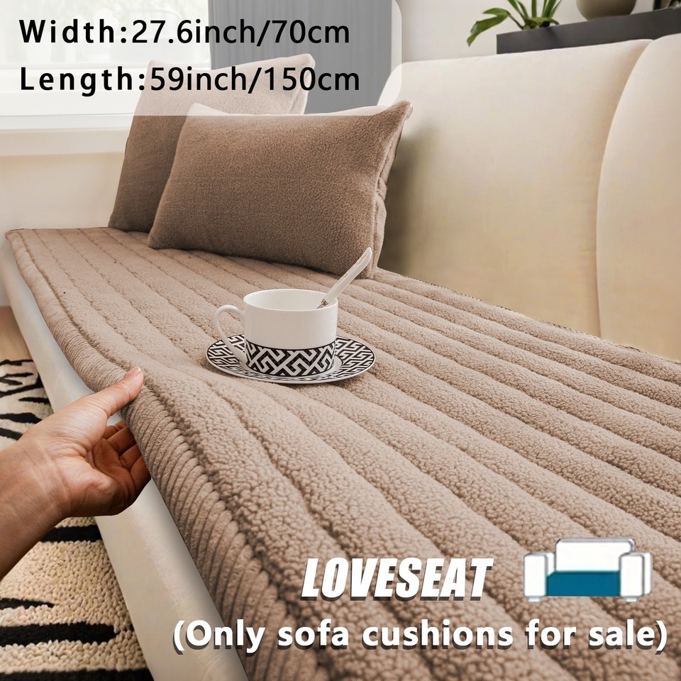 Lambskin super soft plush sofa cover, anti-slip sofa cover, protective ...