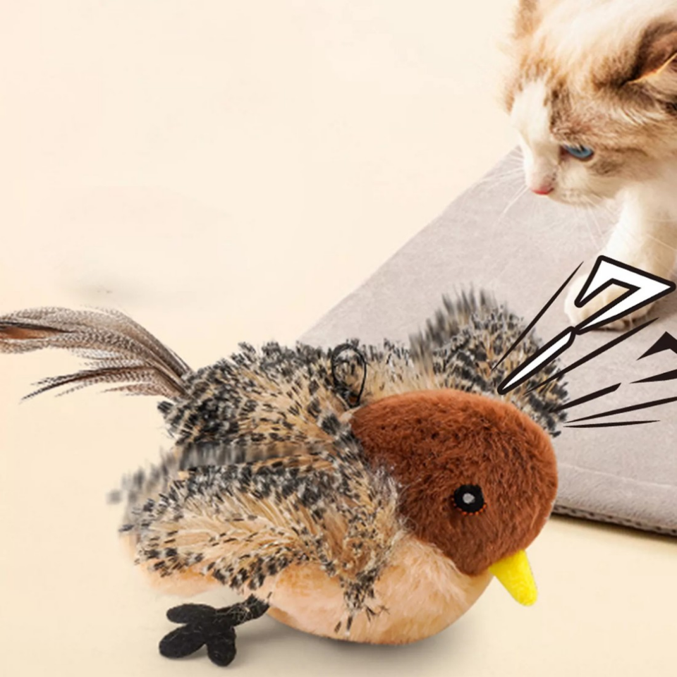 Realistic Cat Toys, Rechargeable Interactive Flappy Bird, Touch ...