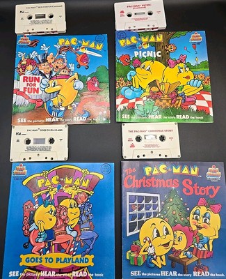 Vtg Pac-Man Picnic, Christmas Story, Goes Playland, Run For Fun Book ...