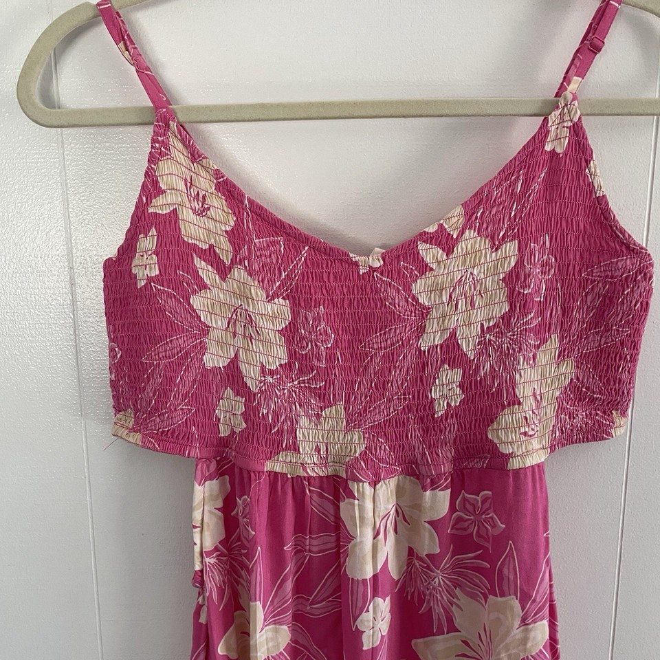 Roxy Maxi Dress Hot Tropics Print Floral Spaghetti straps size XL ,14 ...