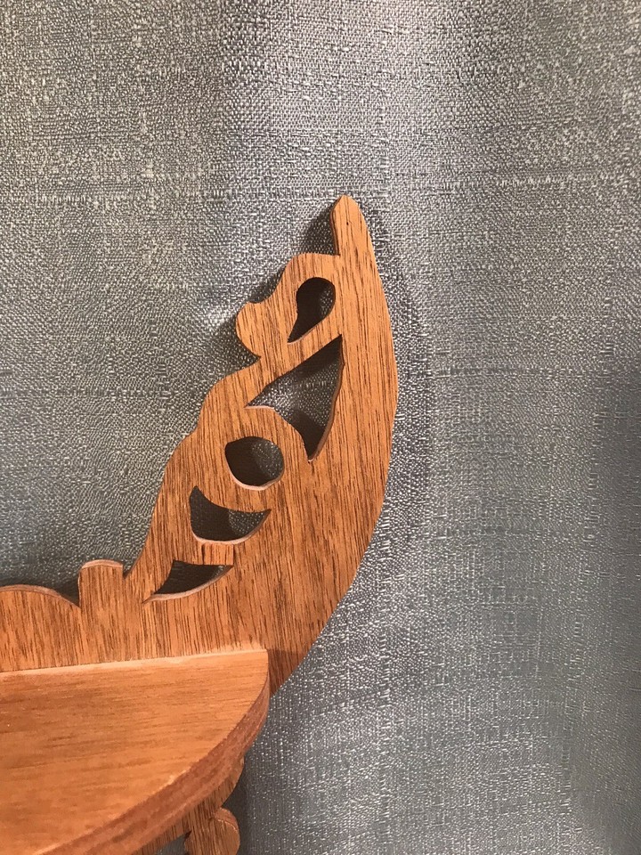 Carved Wood Moon Wall Display Shelf Handmade Crescent Moon Design ...