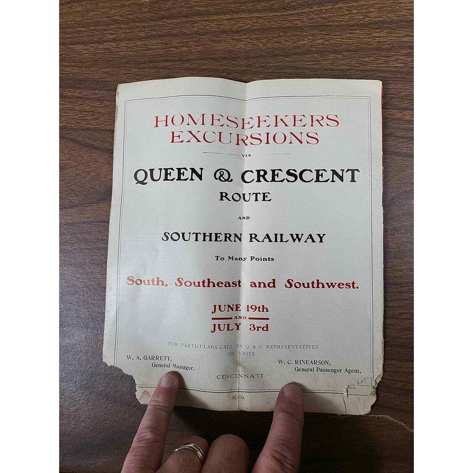 Queen and Cresent Route Passenger Time Tables Train Schedule June 1906 ...