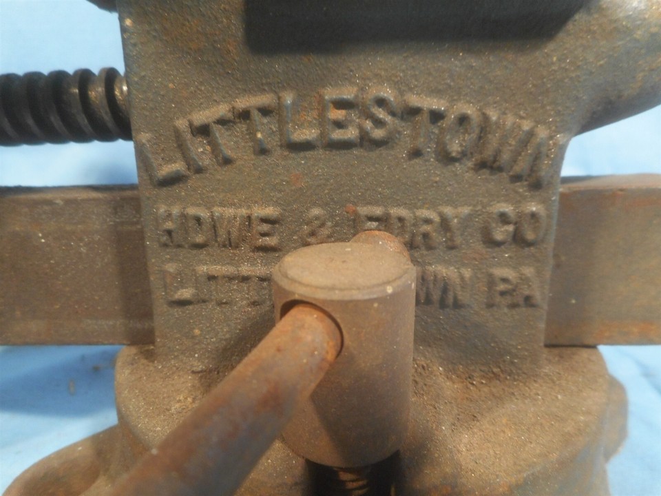 Vintage Littlestown Hdwe & Fdry No.112 Vise w/Swivel Base, Pipe & Anvil ...