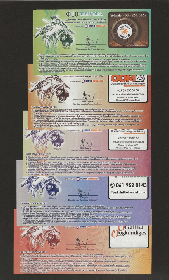 SOUTH AFRICA ORANIA 10 20 50 100 200 Ora (c.2024 2026), Series H ...