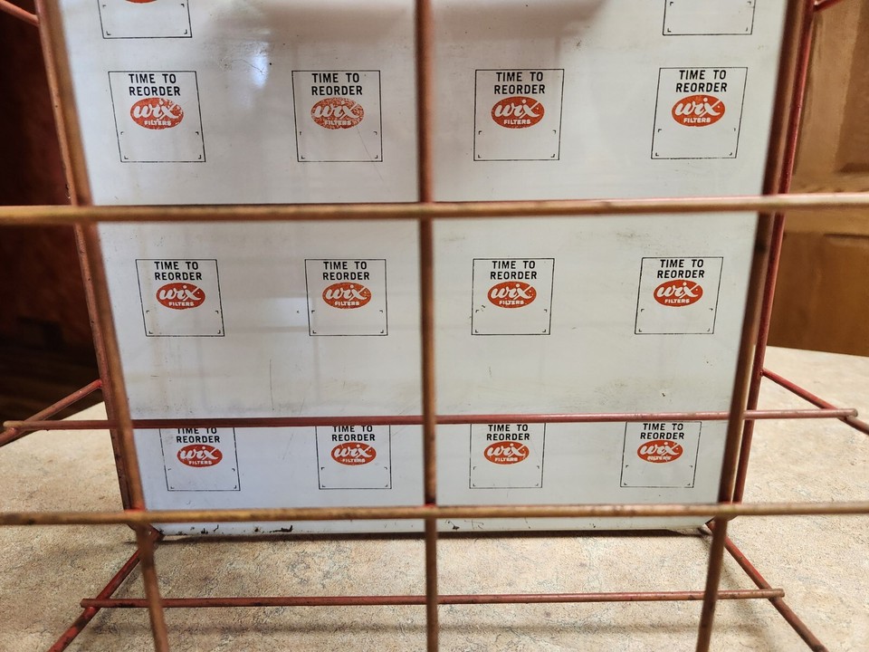 RARE WIX FILTERS VINTAGE METAL STORE DISPLAY SHELF SIGN GARAGE GAS OIL ...