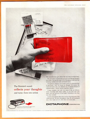 1956 Dictaphone Time Master Dictabelt Record Device Recorder Red Color ...