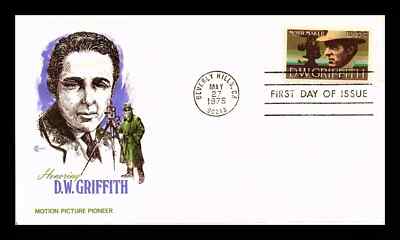 PIONEER MOVIE DIRECTOR DW GRIFFITH 1975 COVERCRAFT CACHET FDC+INFO CARD ...