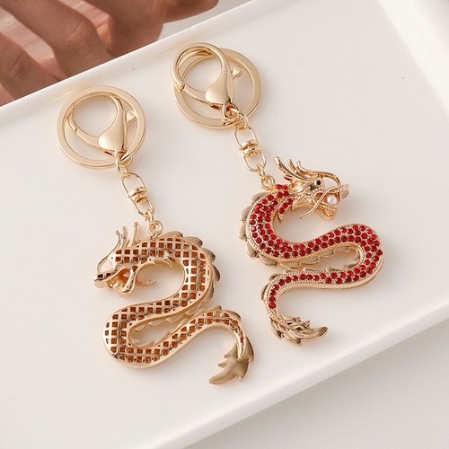 Zodiac Dragon Alloy Keychain Lucky Chinese Hanging Ornament Wallet Bag ...