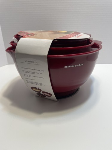 KitchenAid Set of 3 Professional Series Mixing Bowls Red KC175OSERA for ...