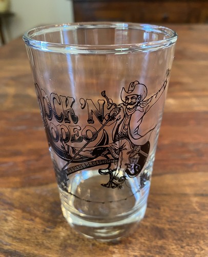 Vintage Rock’n Rodeo Juice Glass Cowboy Riding Electric Guitar Arizona ...