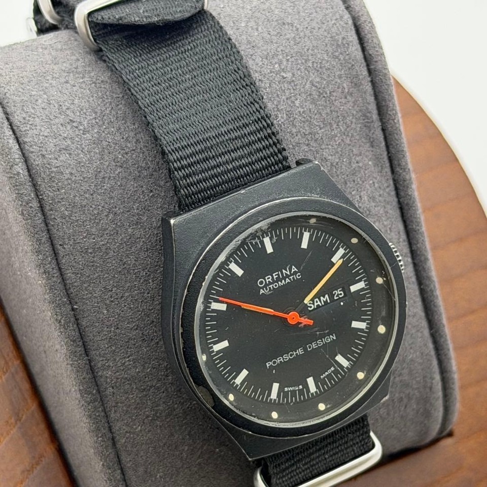 Orfina Porsche Design Automatic Military Black Dial Vintage Watch ...