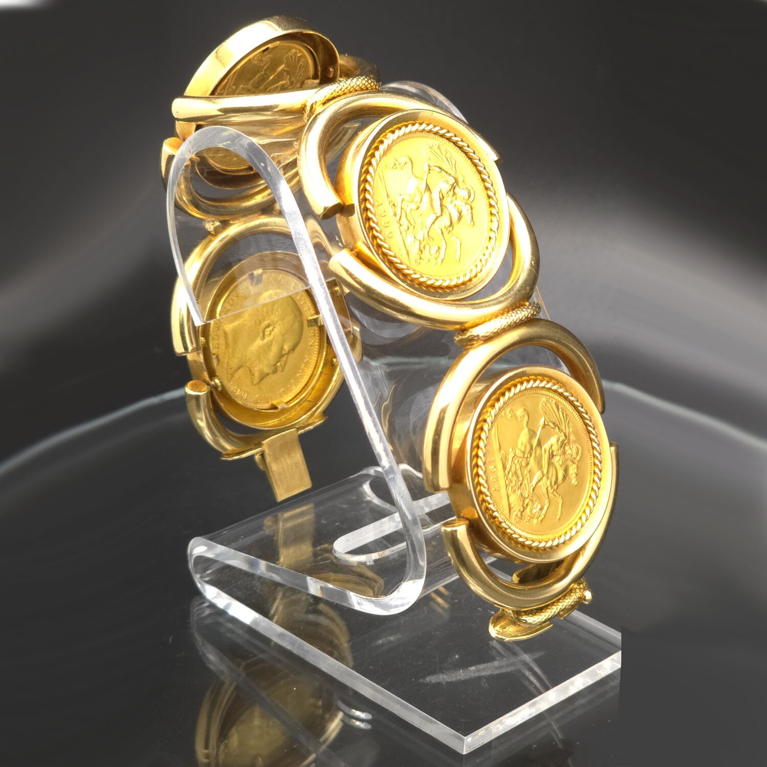 18K Gold British Full Sovereign Coins Bracelet | Bezel Set | eBay