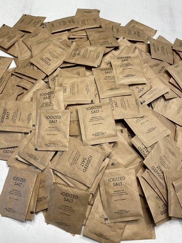 150 Pack Iodized Salt Packets 4 gram MRE camping cooking hunting ...