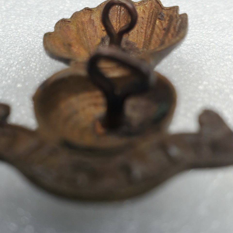 British Army Royal Engineers Unusual 10 Flame Brass Collar Badge UBIQUE ...