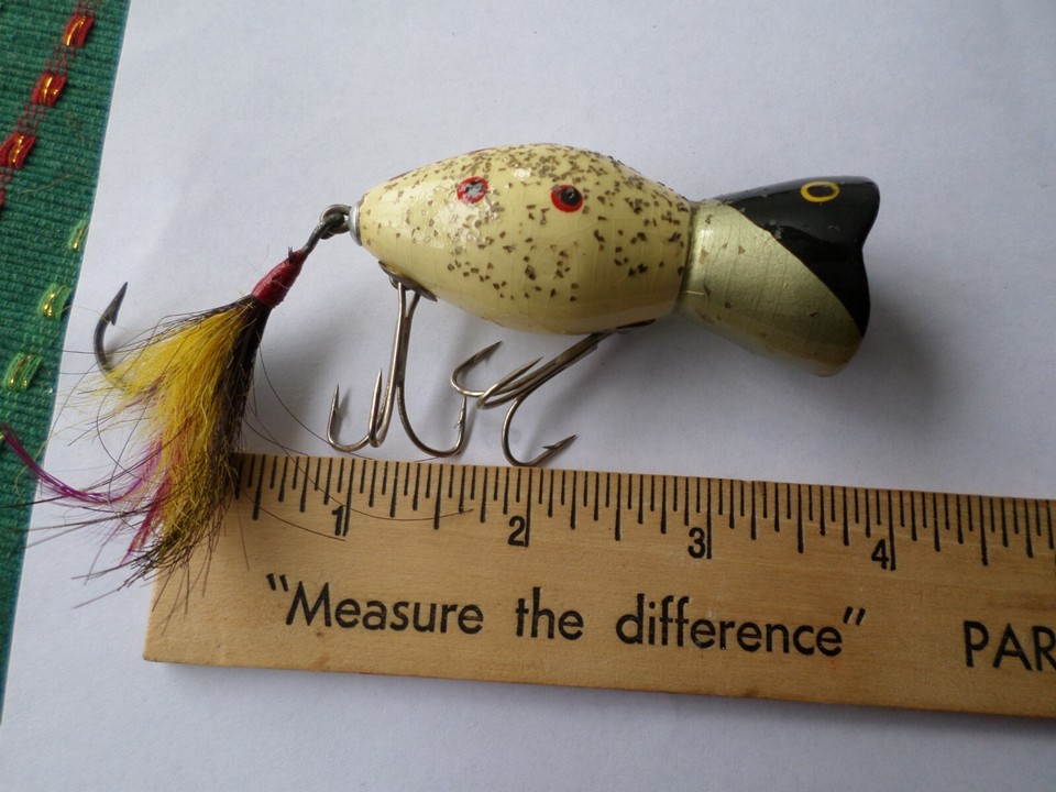 Vintage Unknown Folk art Bud Stewart ? Mouse Wooden Lure Hula popper ...