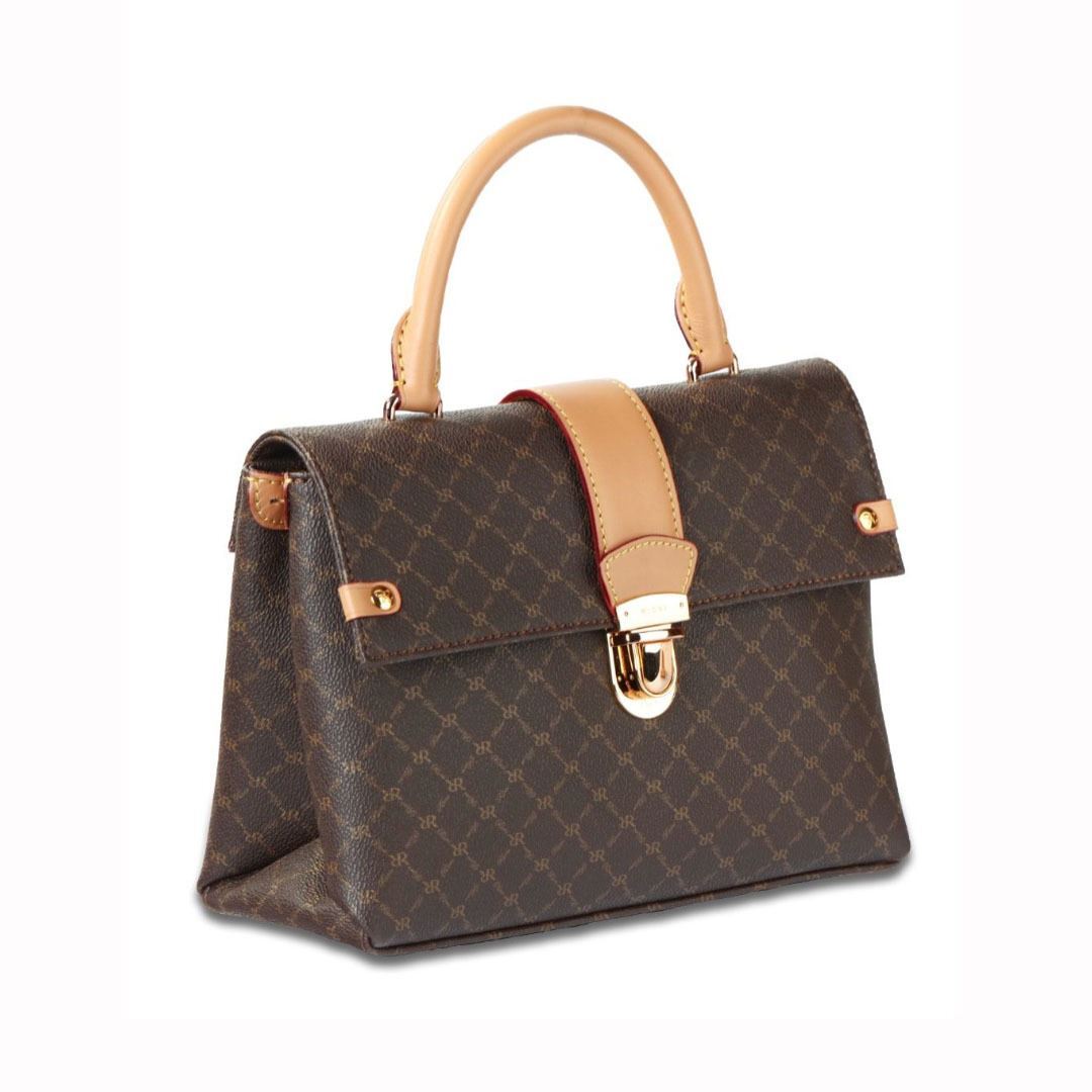 Rioni Brown Signature Classic Top Handle Petite Satchel/Crossbody | eBay
