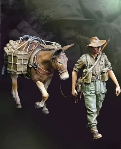 1/35 Resin British WWII Special Forces Soldier with Mule Model Kit ...