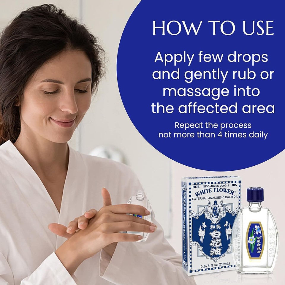 White Flower Oil- 20ml/0.676 oz-Analgesic Balm Oil-Outdoor Pain Relief ...
