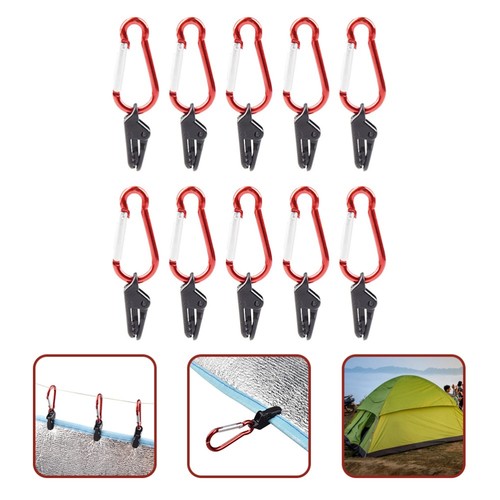 10 Pcs Climbing Accessories Tent Support Fixing Clips Camping Clamps ...