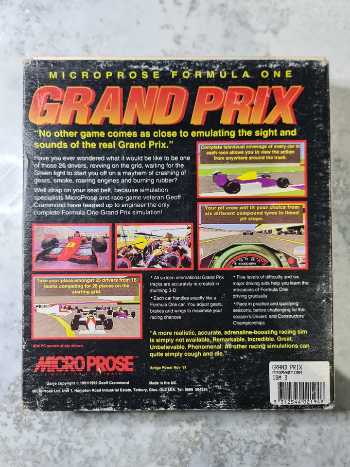 Formula One Grand Prix Vintage 1991 PC Game - Including Book & All ...