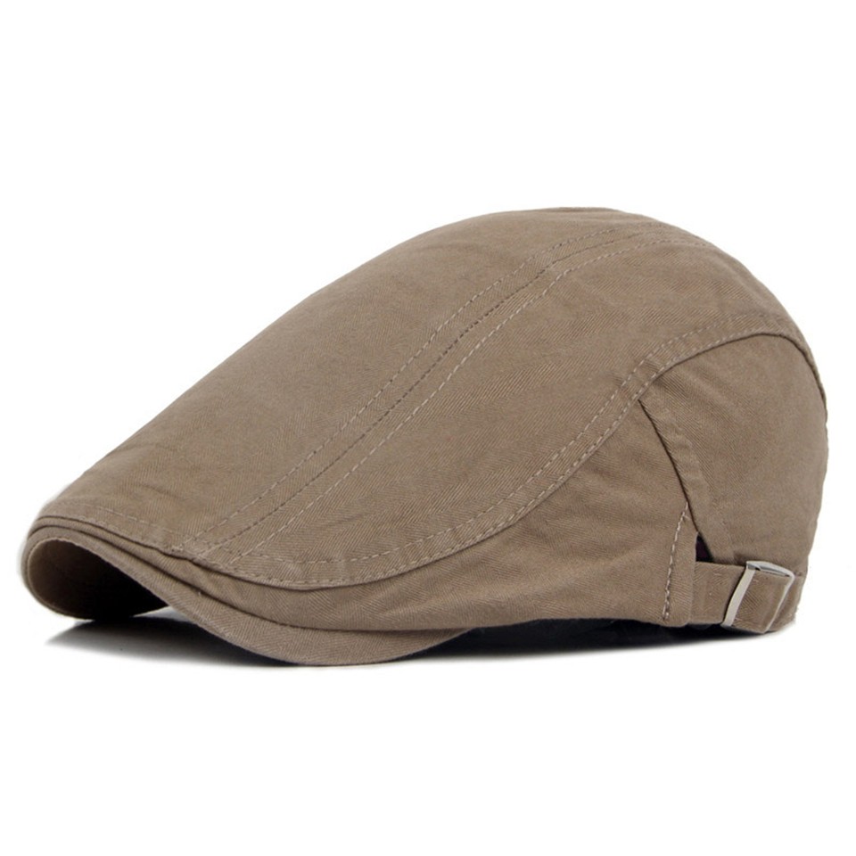 Men's Plaid Solid Gatsby Cap Newsboy Cabbie Golf Driving Flat Beret Hat ...
