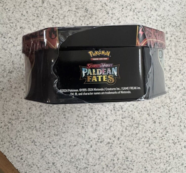 Pokémon Paldean Fates Charizard Tin Small Sealed 4 Booster Packs TCG ...