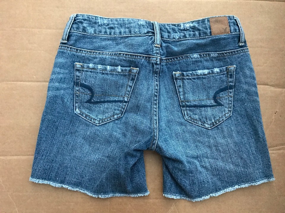 Women's American Eagle Distressed Bleach Shorts 100% COTTON SIZE 00 | eBay