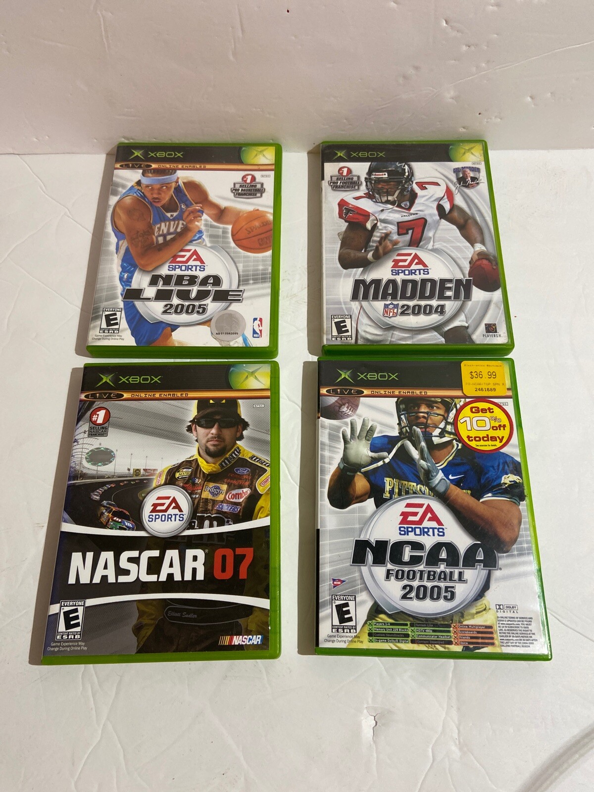 Microsoft Xbox Sports Lot of 5: NASCAR 07 NBA Live Madden NCAA Football ...