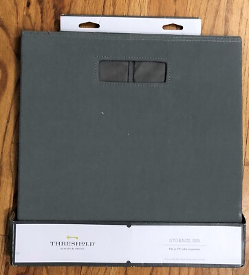 Threshold 13" Square Polyester Cube Storage Bin - Gray Color | eBay