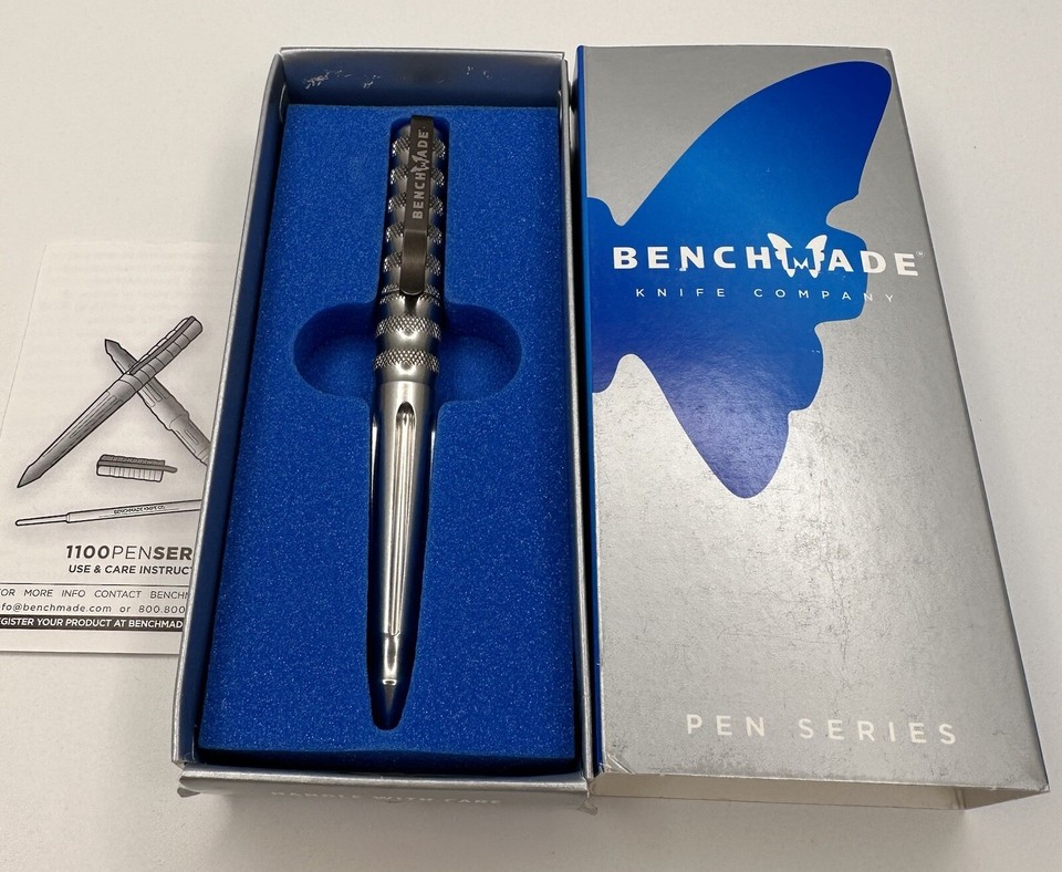 Benchmade Tactical Pen Stainless With Blue Ink 1100-3 | eBay